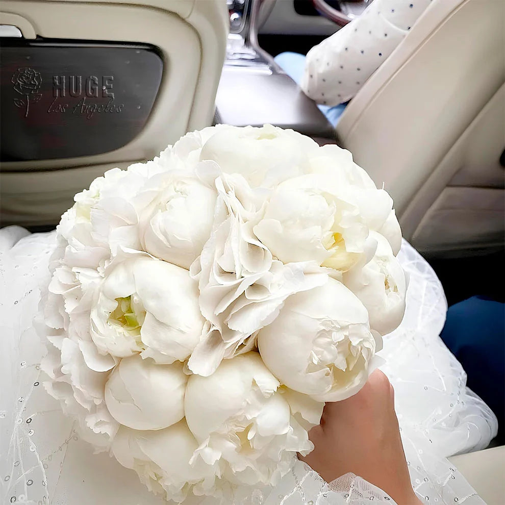 White Peony Wedding Bouquet